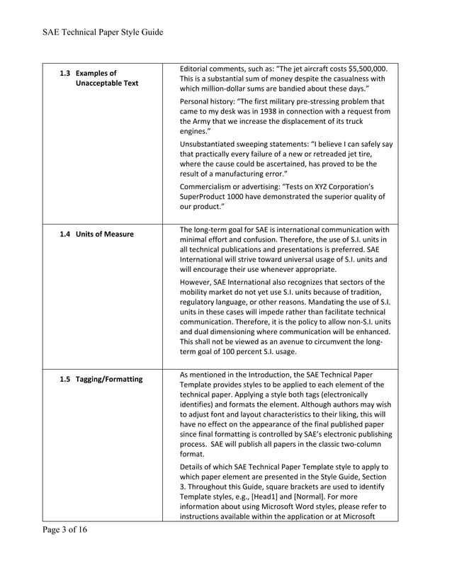 SAE Paper Style Guide | PDF