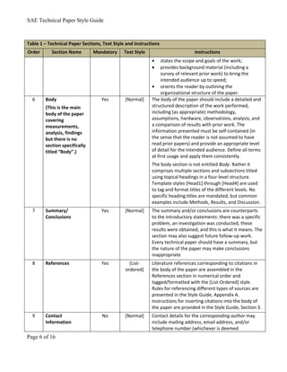 SAE Paper Style Guide | PDF