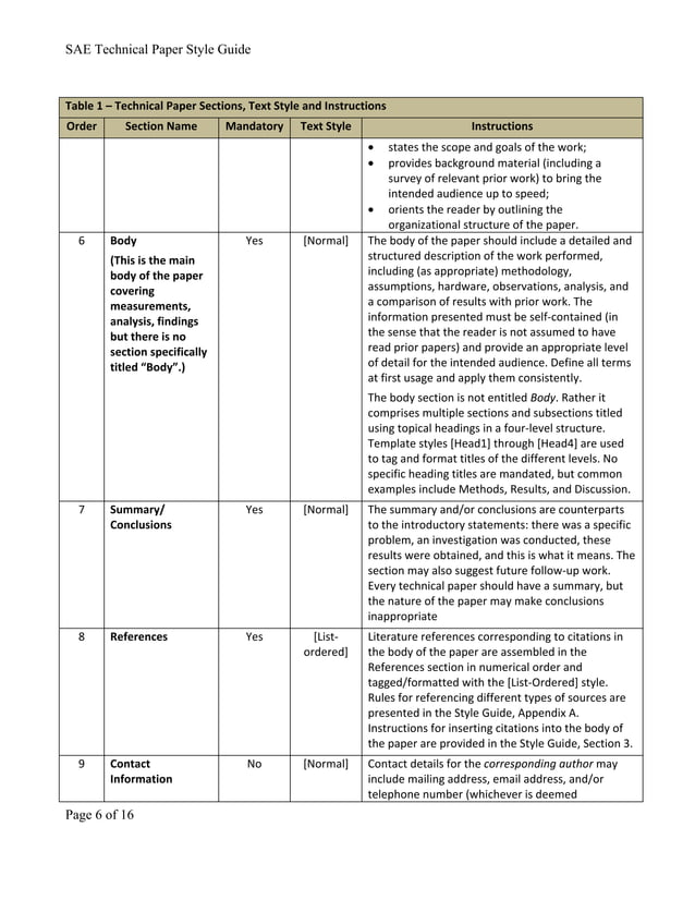 SAE Paper Style Guide | PDF