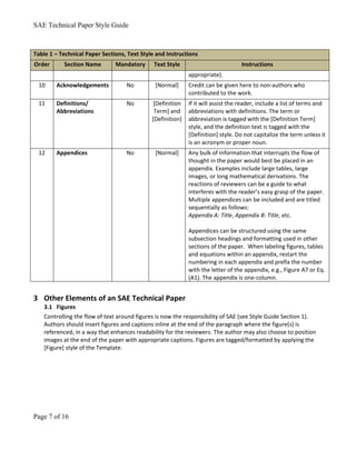 SAE Paper Style Guide | PDF