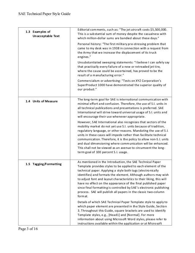 SAE Paper Style Guide