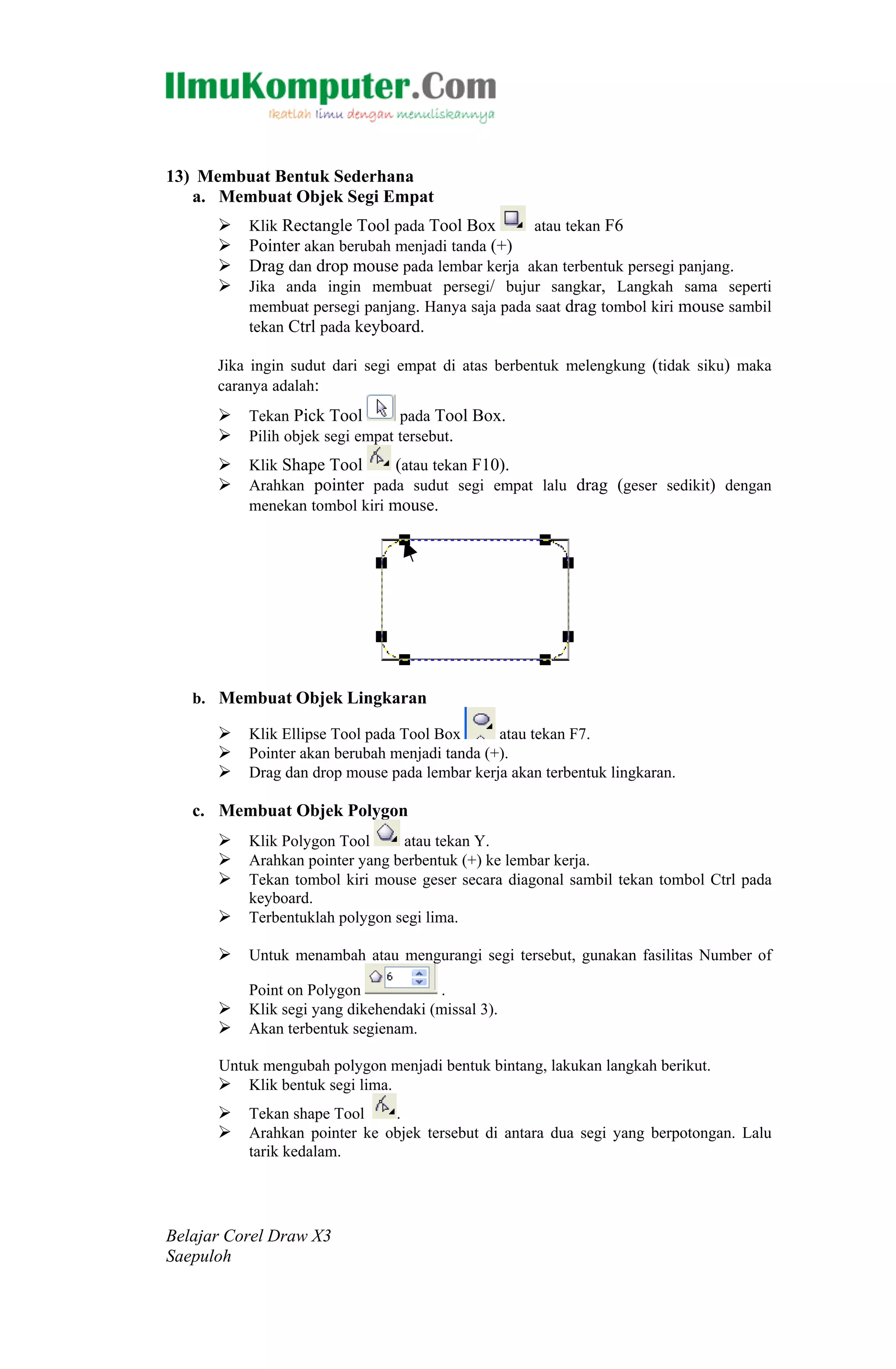 Saepuloh belajar-corel-draw | PDF