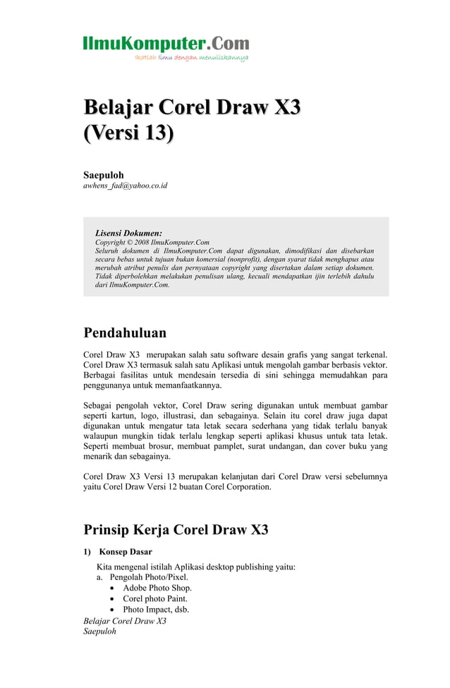 Saepuloh belajar-corel-draw | PDF