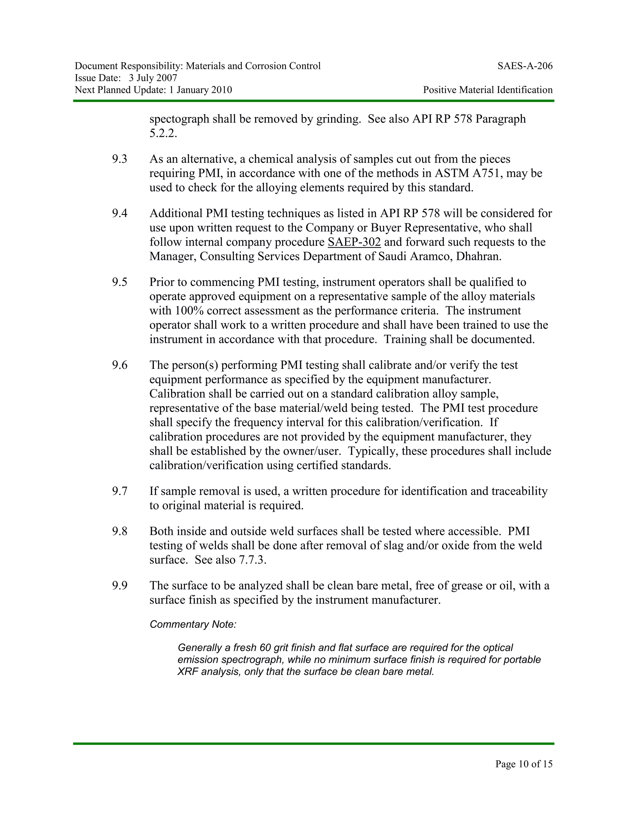 Saes a-206-pmi | PDF