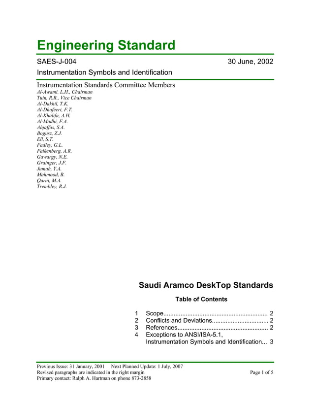 Saudi Aramco Engineering Standard saes-j-004.pdf | Technology & Computing