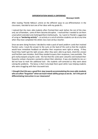 Differentiated Instruction conversation at Inanda Seminary- SAESC ...