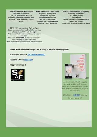 Teaching With Songs: Musical Biography + Song Pieces with Billie Eilish ...