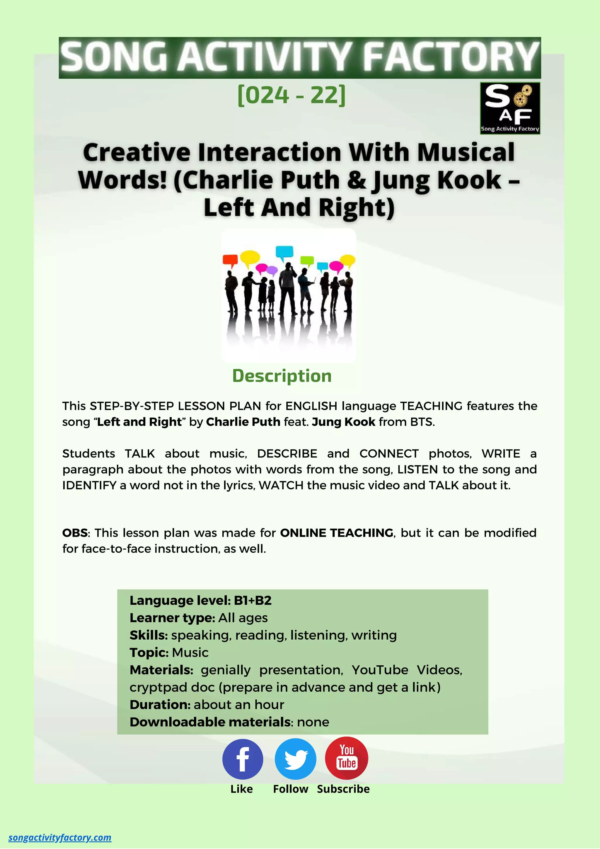 TEACHING ENGLISH WITH SONGS: CREATIVE INTERACTION WITH CHARLIE PUTH ...