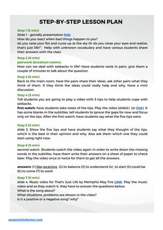 That's Just Life! A Song-based Lesson Plan To Help Your Students Cope ...