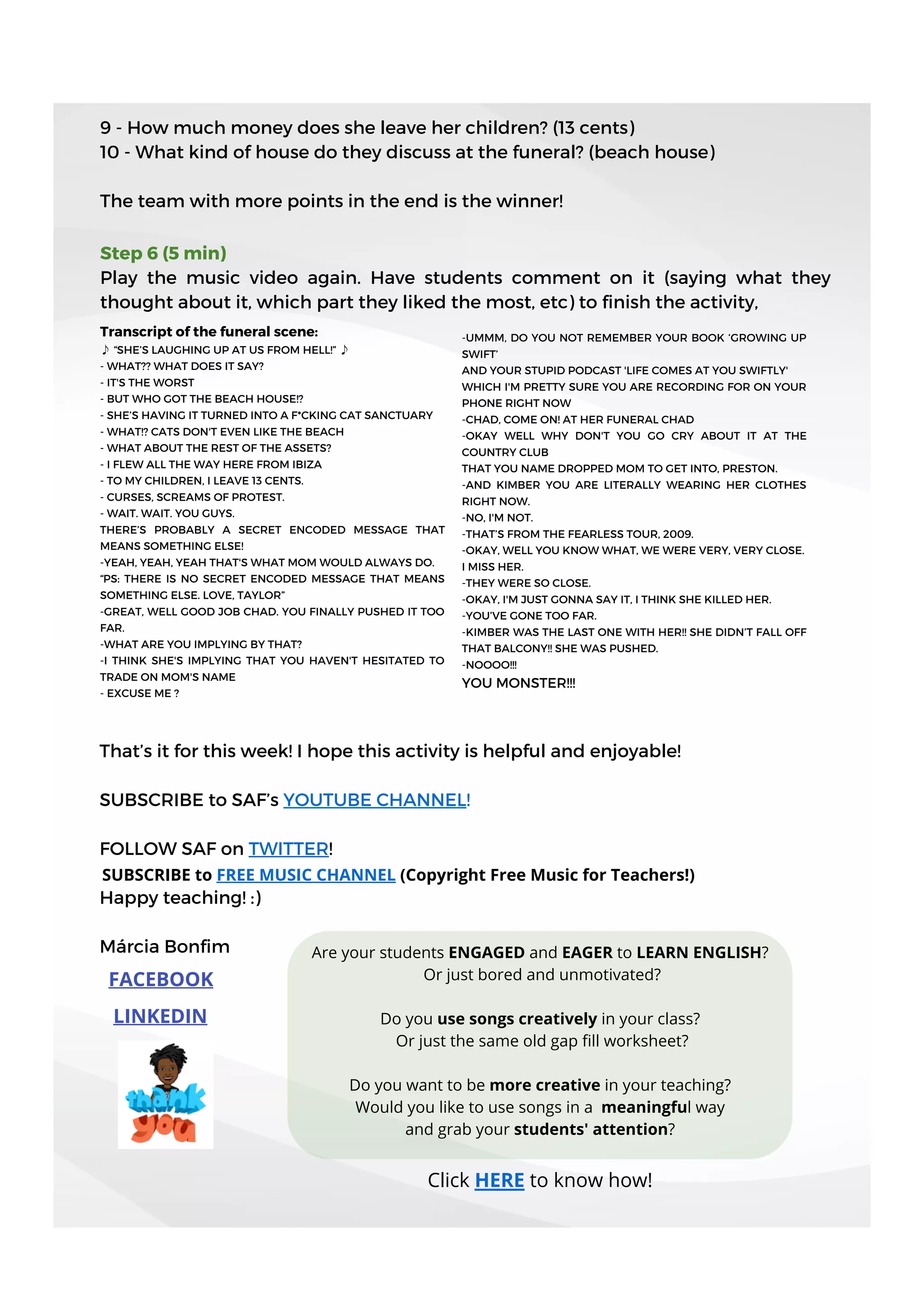 Teach English Creatively: Word Definitions & Memory Game With Taylor ...
