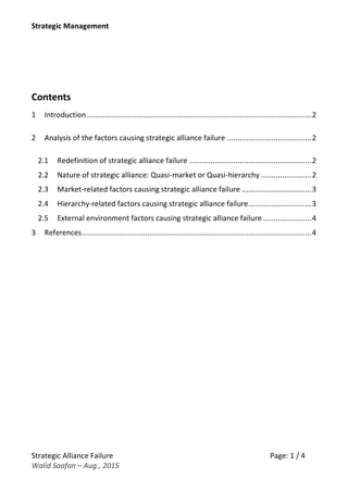 Strategic Alliance failure | PDF