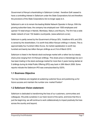 Safaricom marketing mix and it's environment | PDF
