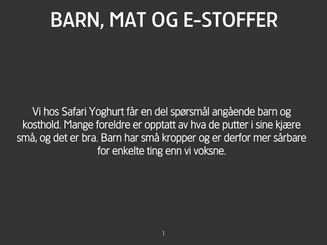 Barn, mat og e-stoffer | PDF