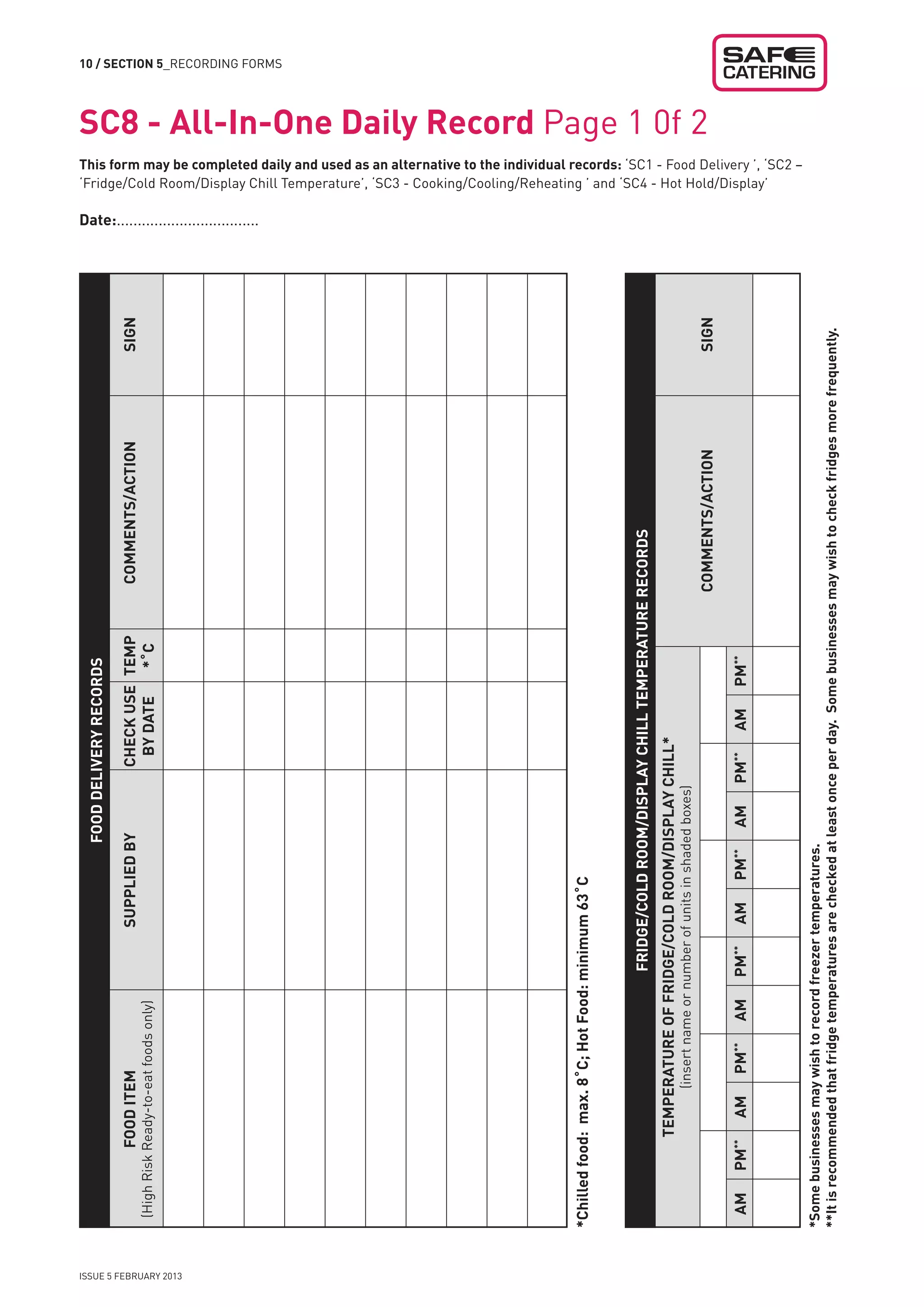 Safe catering-recording-forms | PDF