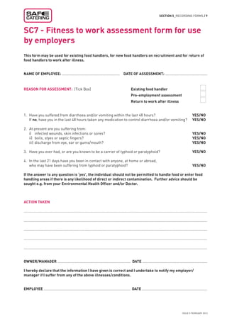 Safe catering-recording-forms | PDF