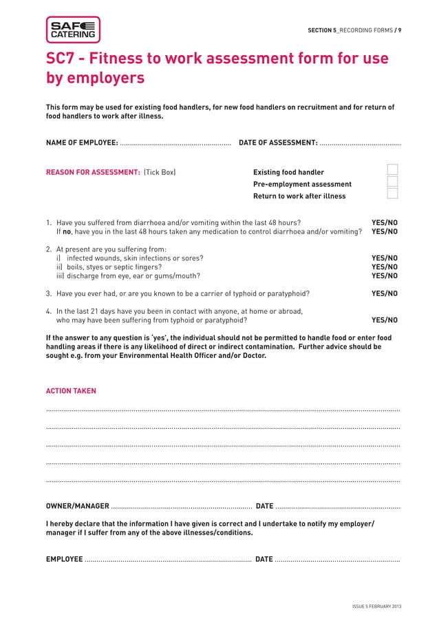 Safe catering-recording-forms | PDF