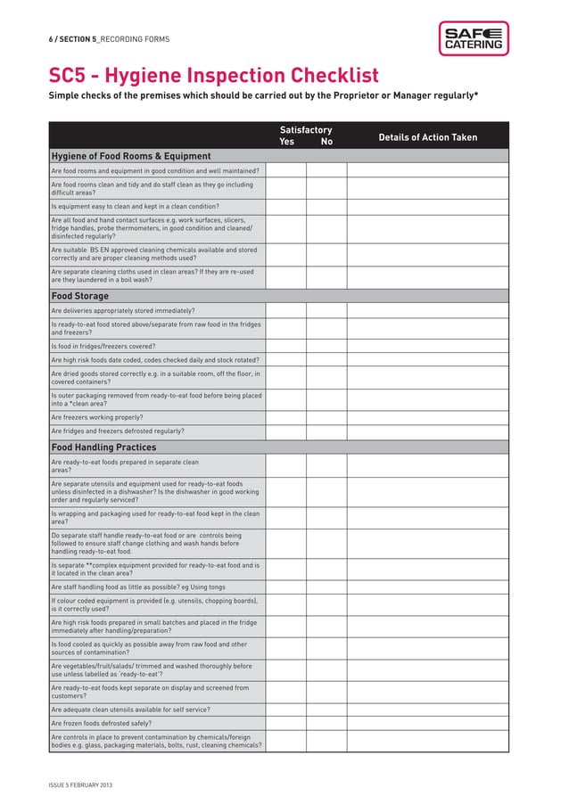Safe catering-recording-forms | PDF