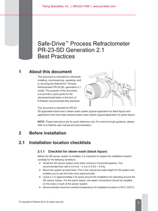Safe-Drive™ Process Refractometer PR-23-SD Generation 2.1 Best ...