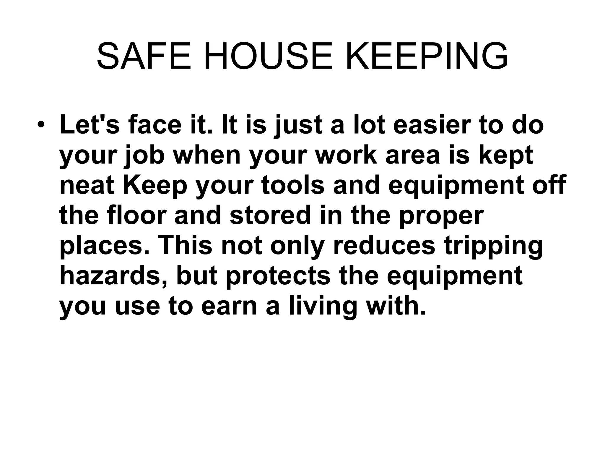 Safe Housekeeping | PPT