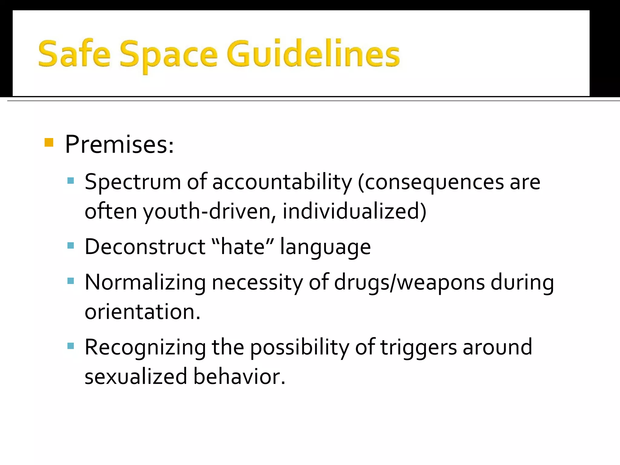 Safe Space, Harm Reduction, And Trauma Informed Principles | PPT