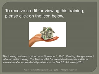 Safe Act Training | PPTX