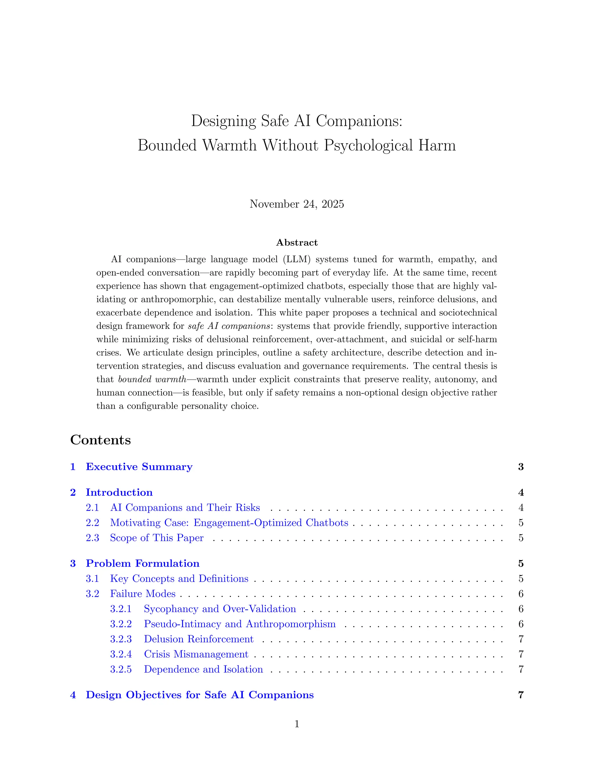 Designing Safe AI Companions: Bounded Warmth Without Psychological Harm ...