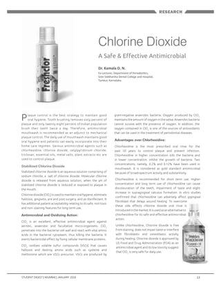 Chlorine Dioxide - A Safe and effective antimicrobial. | PDF