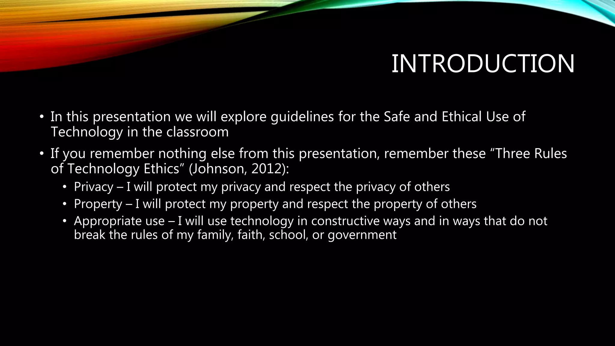 Safe and ethical use of technology | PPTX