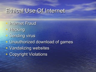 Safe and ethical use page power point | PPT