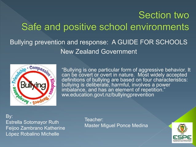 Safe and positive school environments section 2 | PPT