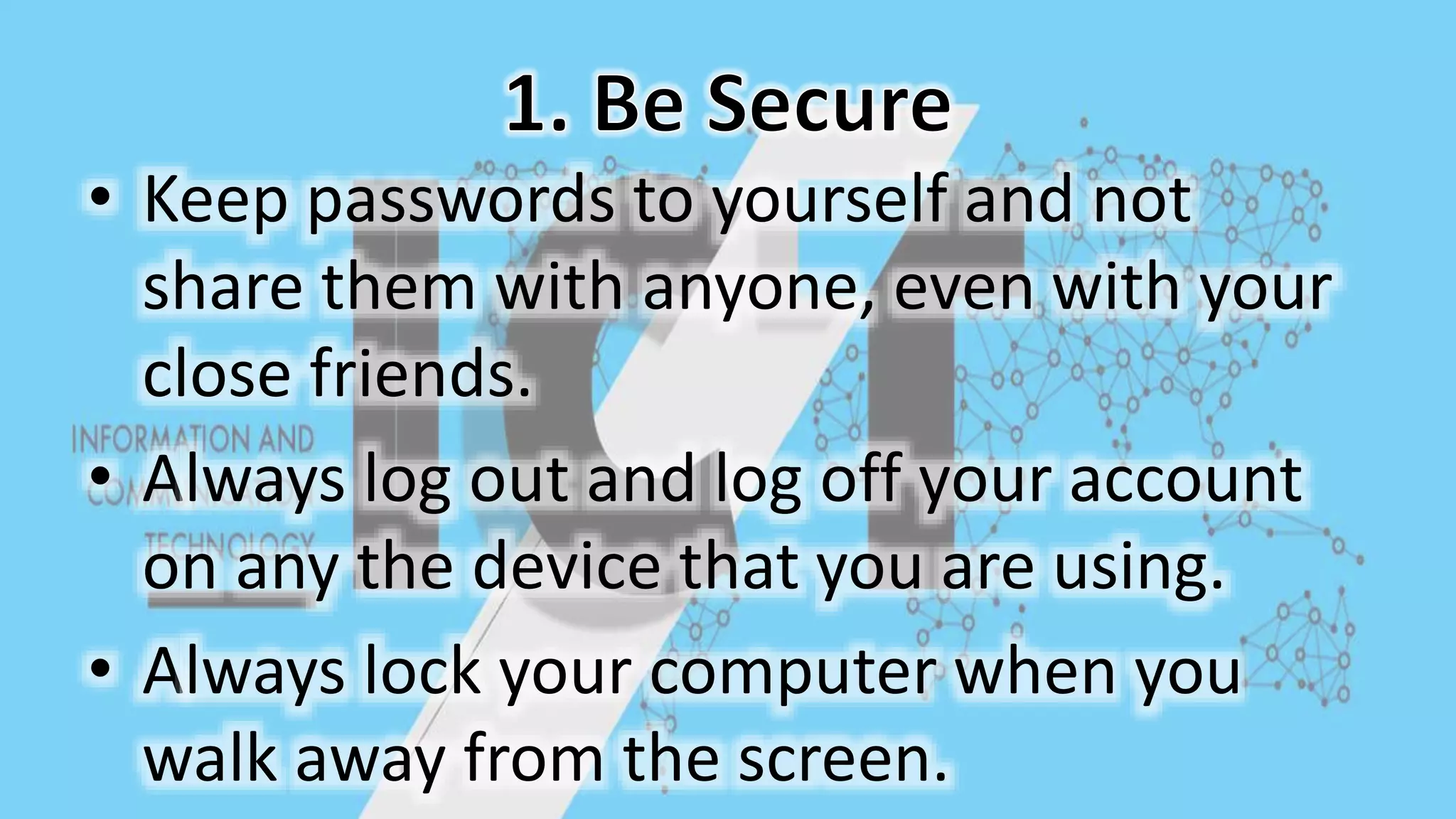 Safe and Responsible Use of ICT | PPTX