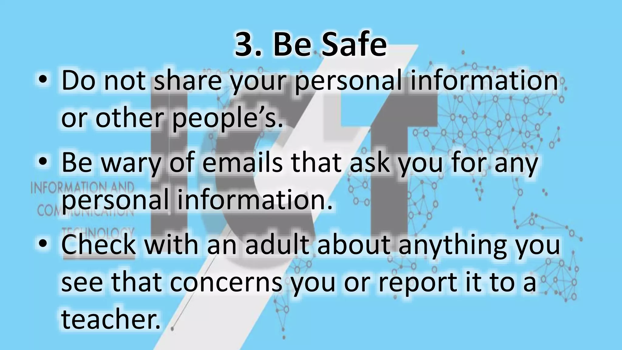 Safe and Responsible Use of ICT | PPTX