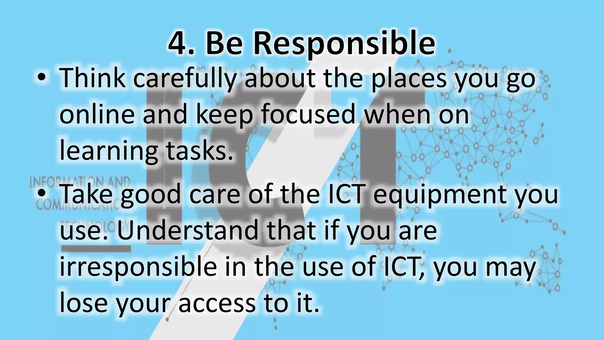 Safe and Responsible Use of ICT | PPTX