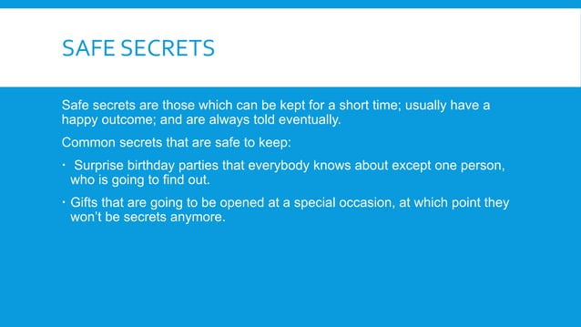 Safe and unsafe secret for child safeguarding | PPT Safe and unsafe secret for child safeguarding | PPT