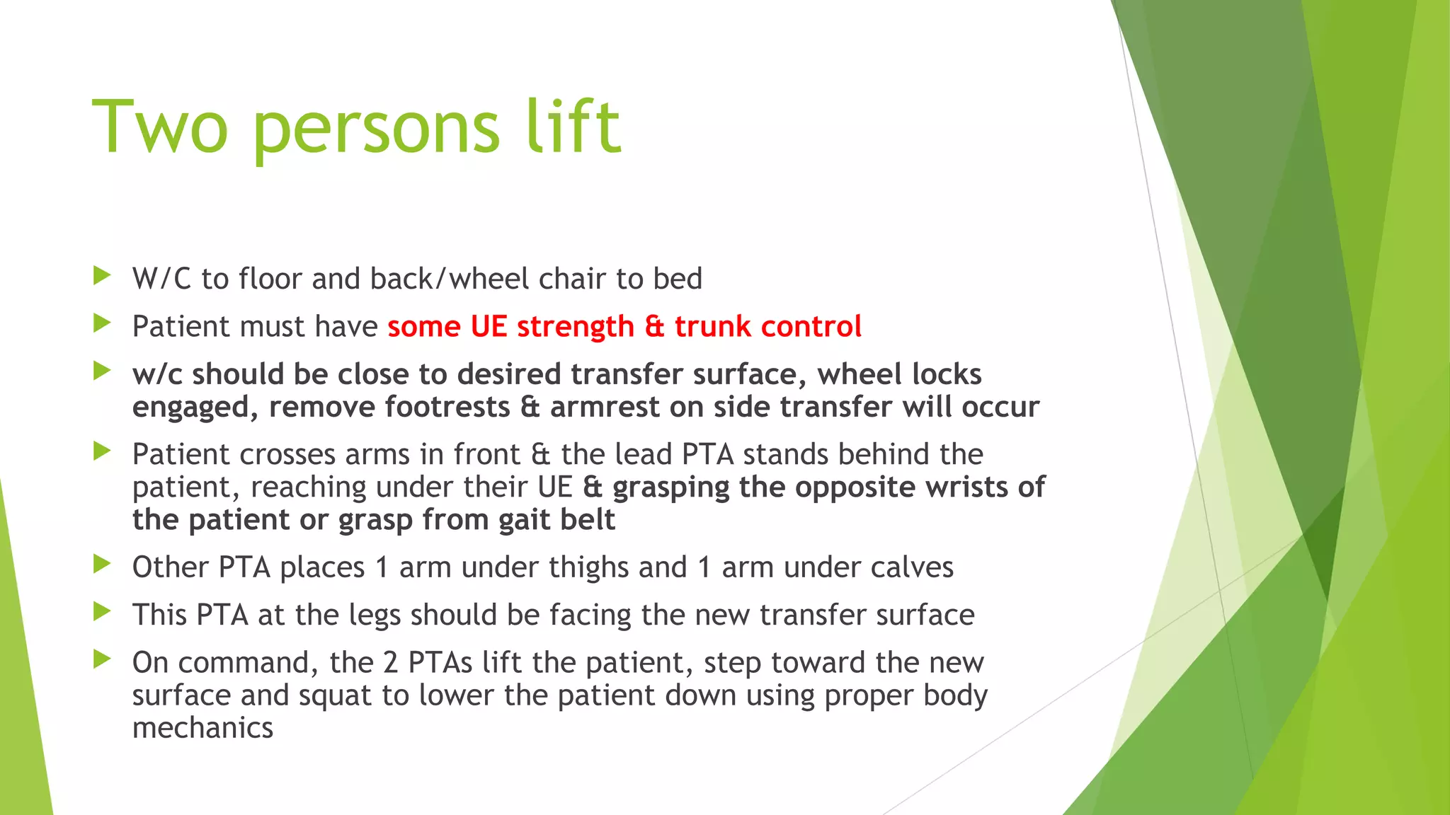 Safe aptient handling and transfer final 28 | PPT