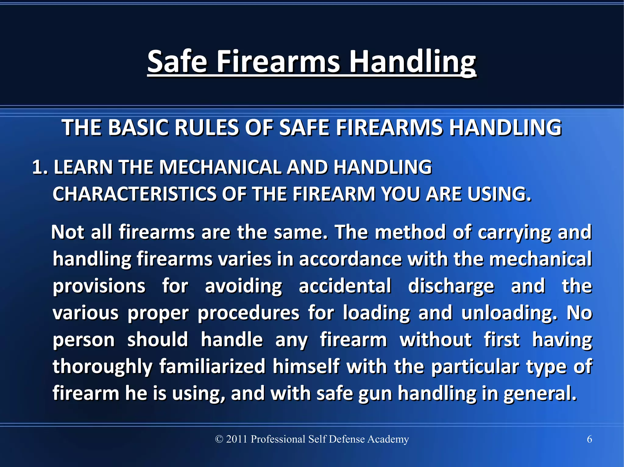 Safe arms handling | PDF