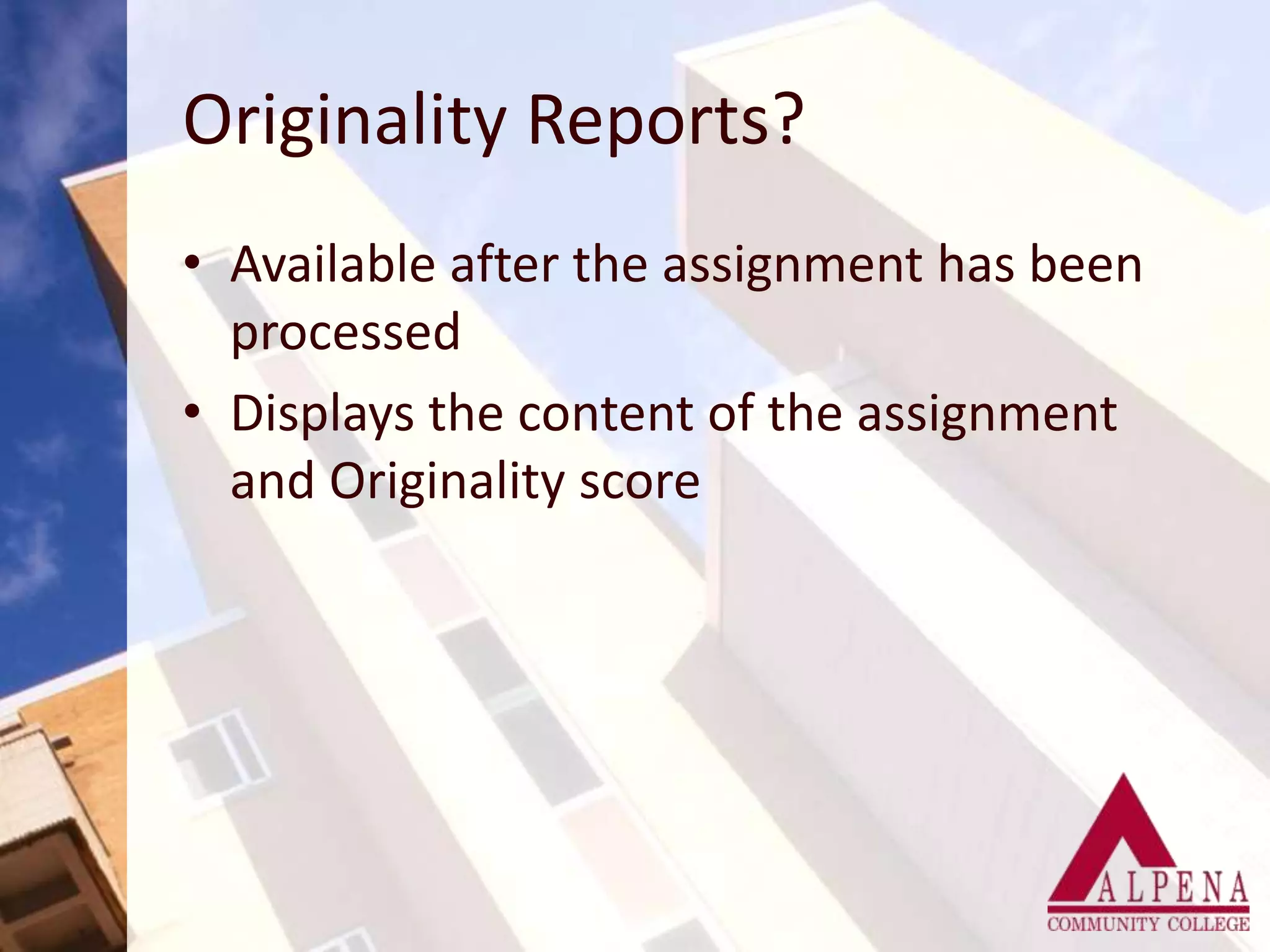 Blackboard SafeAssign | PPTX