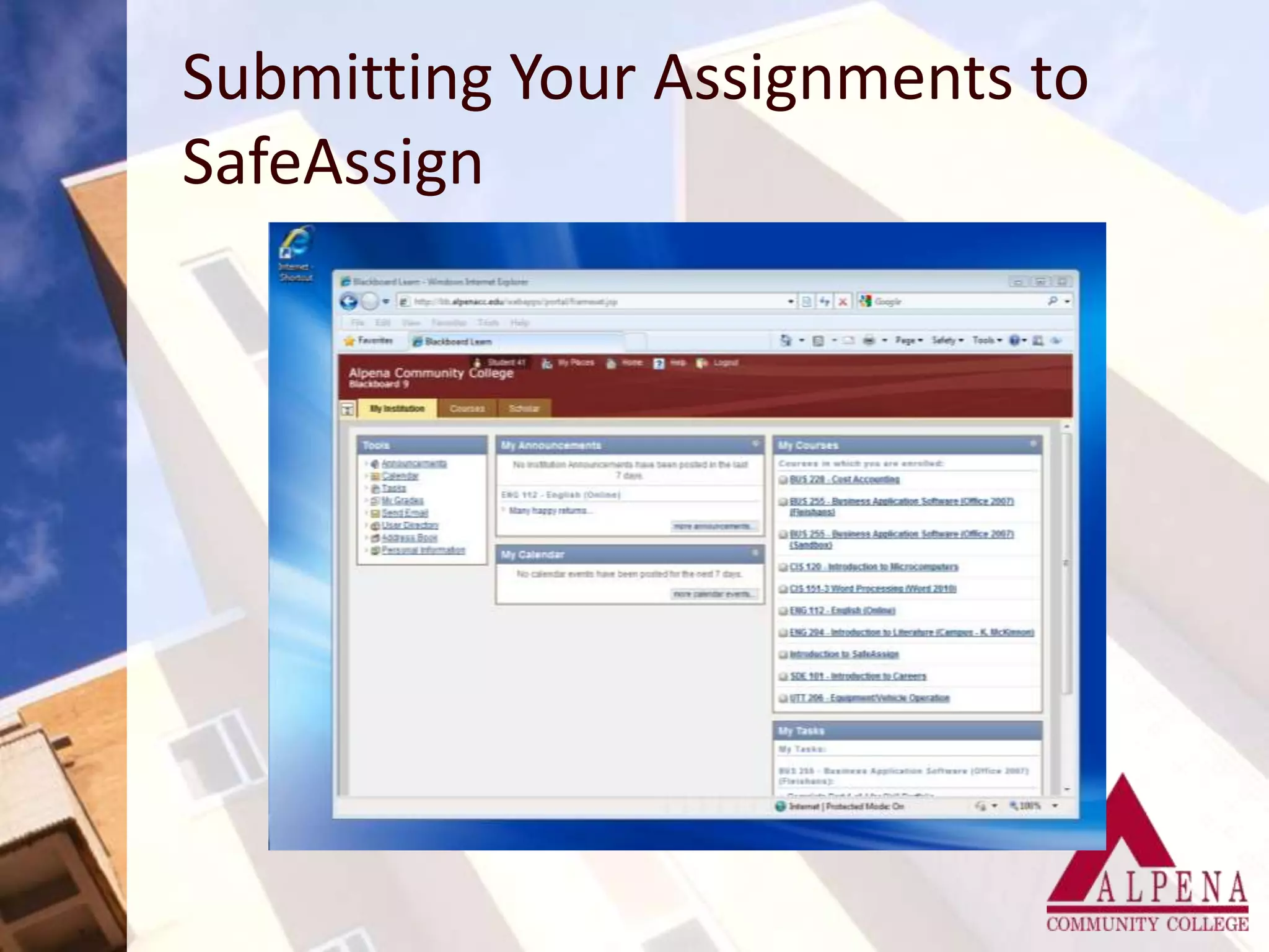 Blackboard SafeAssign | PPTX