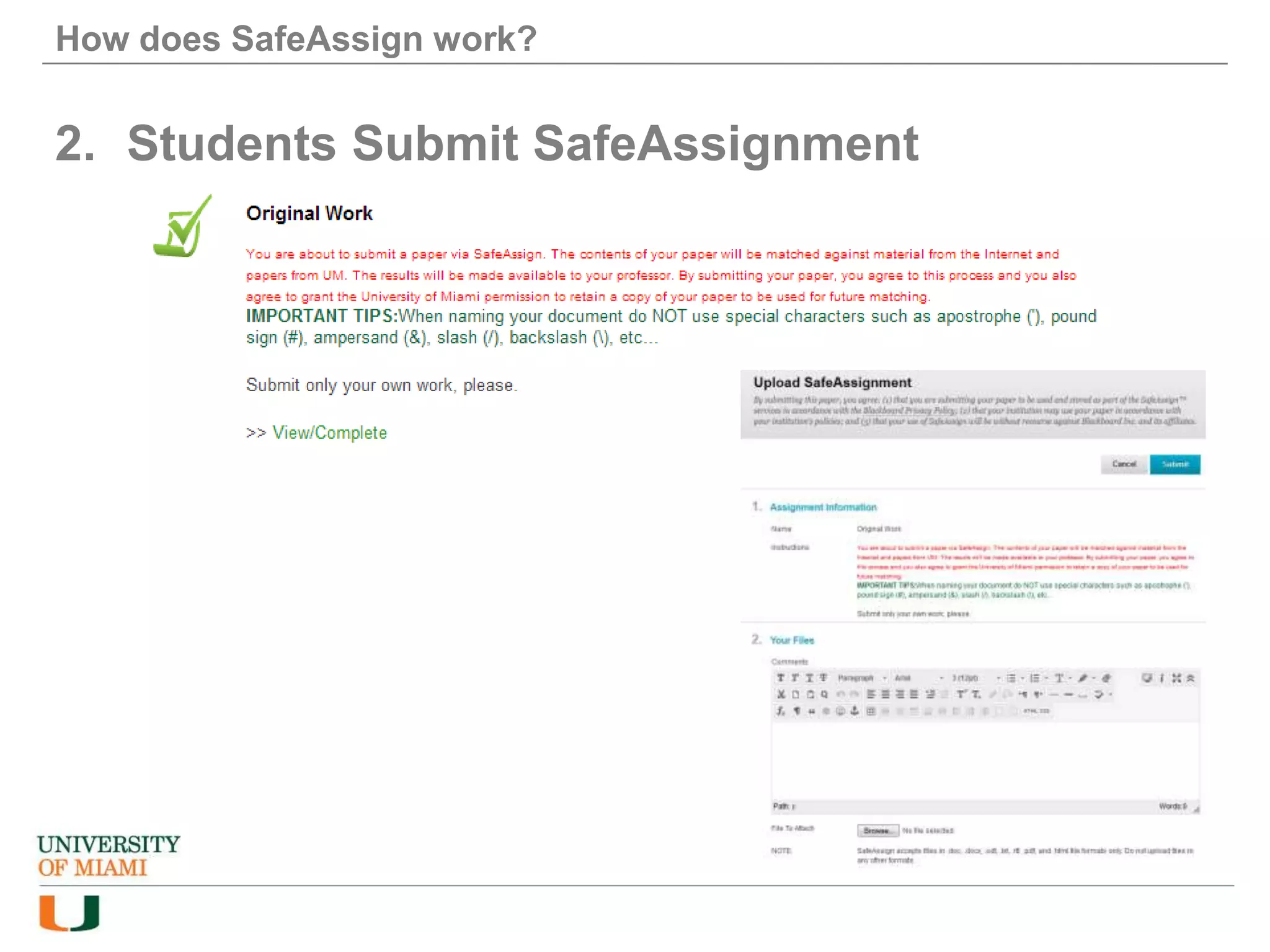 SafeAssign in Blackboard Learn | PPT