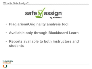 SafeAssign in Blackboard Learn | PPT