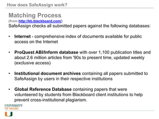 SafeAssign in Blackboard Learn | PPT