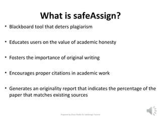 Safe assign takeaway26032015 | PPT
