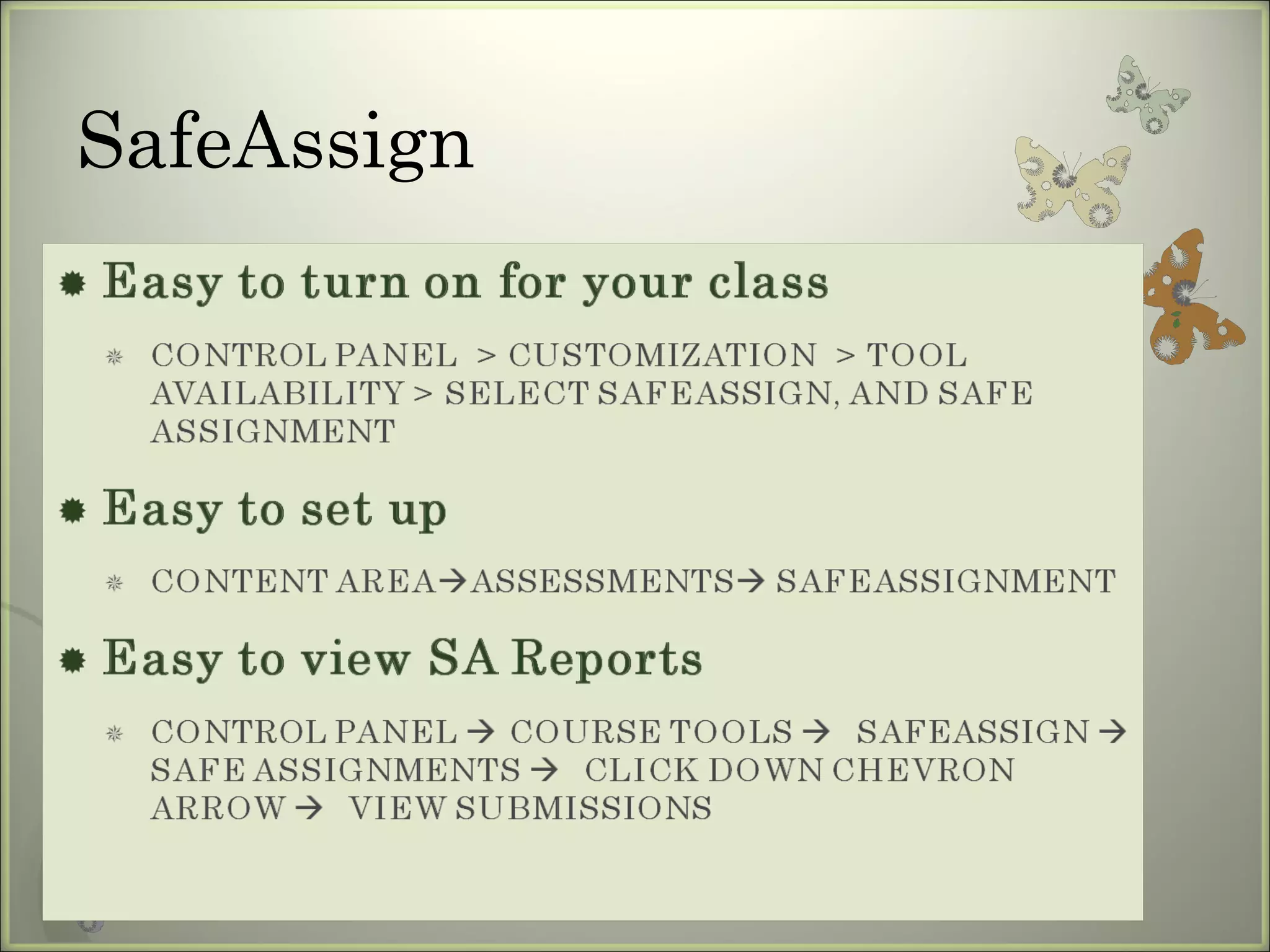 SafeAssign Teaching Tool ...Not Gotcha | PPT