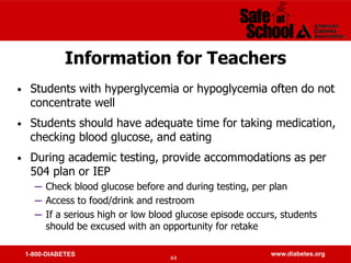 Diabetes Training for school students and teachers | PPT