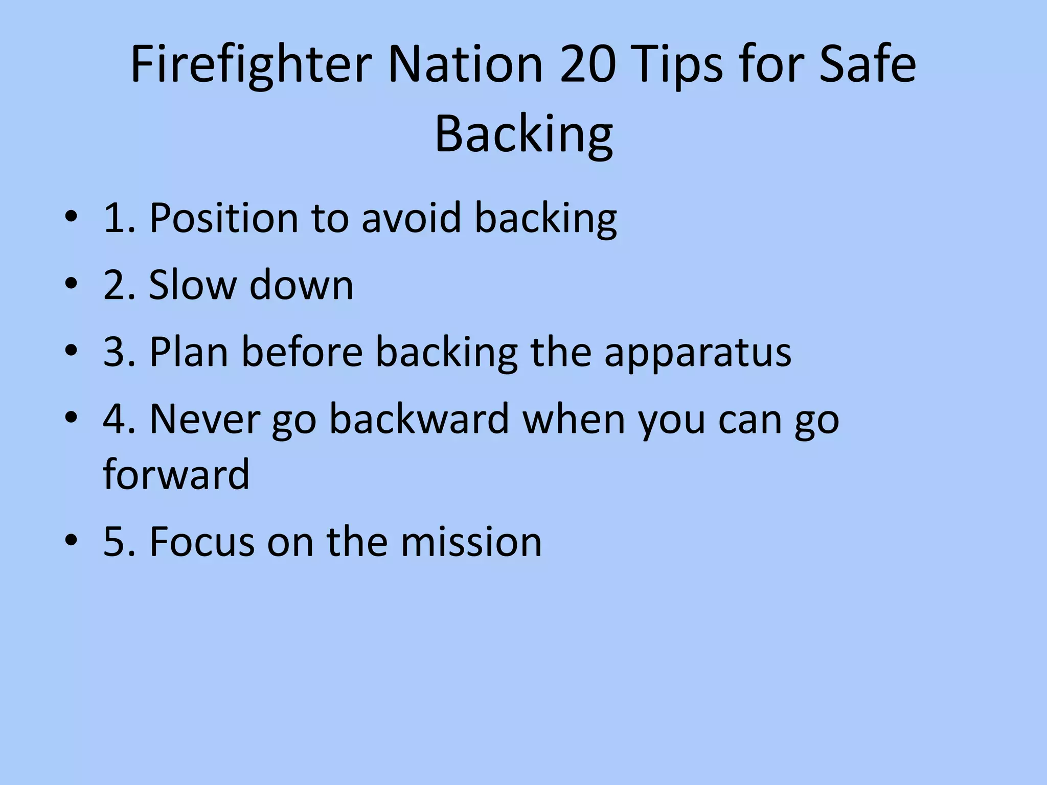 Safe backing operations | PPTX