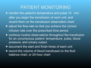 Safe blood transfusion practices and policy of hospital | PPT