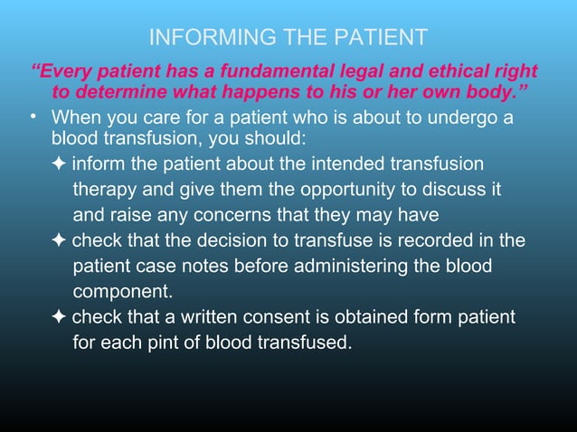 Safe blood transfusion practices and policy of hospital | PPT | First ...