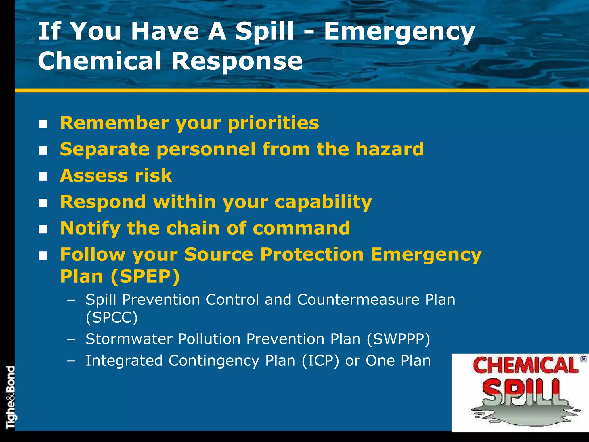 Safe Chemical Handling & Initial Spill Response | PPT