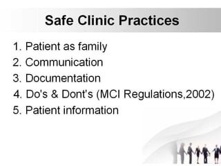 Safe clinic practices | PPT