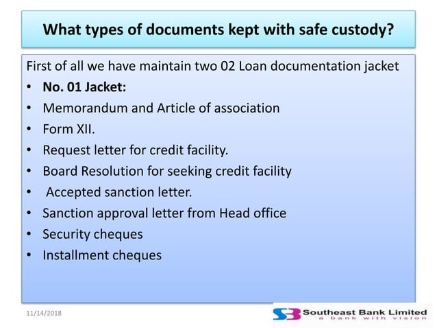 Safe custody final | PPT | Free Download